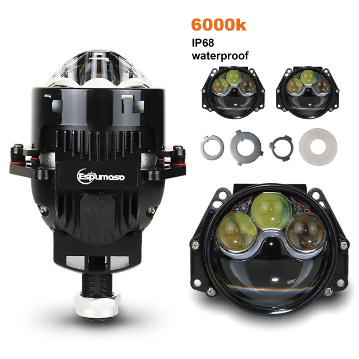 3inch Dual Hyperboloid Bi-LED Projector Lenses 6000K Hella 3R H4 H7 ...