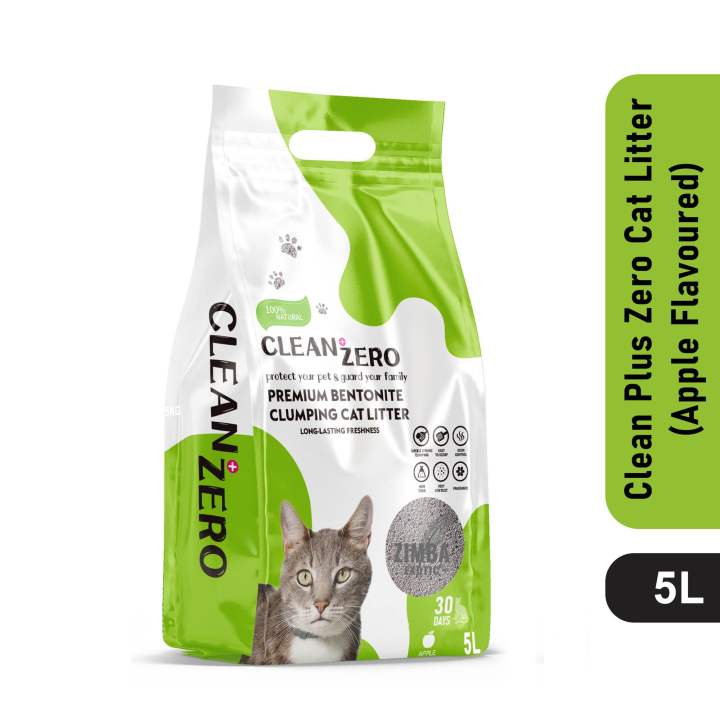 Clean + Zero High Quality Clumping Cat Litter Green Apple Flavored 5L ...