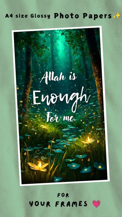 A4 size glossy photo paper for photo frames with motivational & Islamic ...