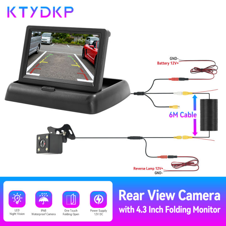 4.3 Inch Folding Car Backup Camera and Monitor Kit, HD TFT LCD Display ...