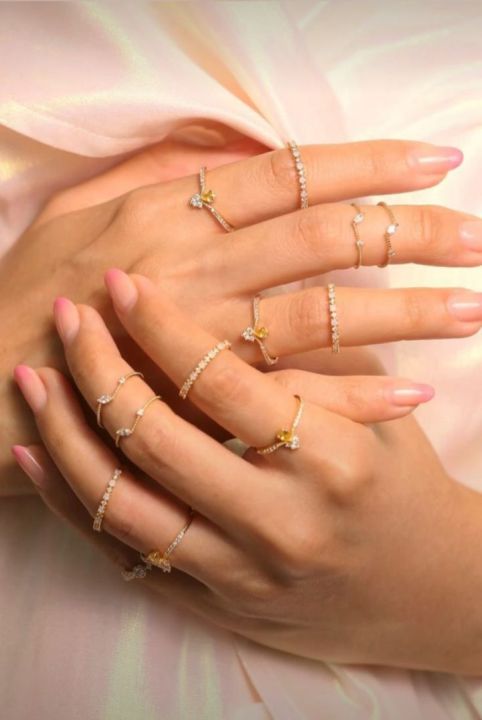 7/12 pcs ring sets for girls stylish elegant- trendy rings accessory ...