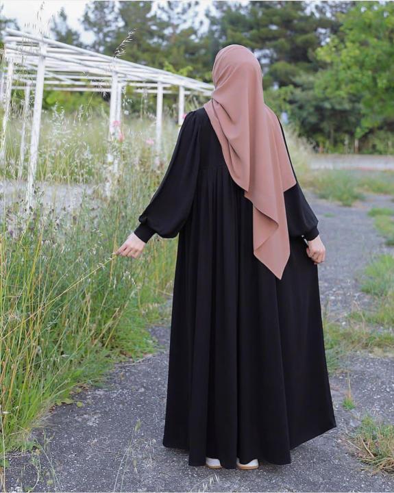 Stylish Women's Classic Georgette Abaya - 1 Pcs with Stoller in Black ...