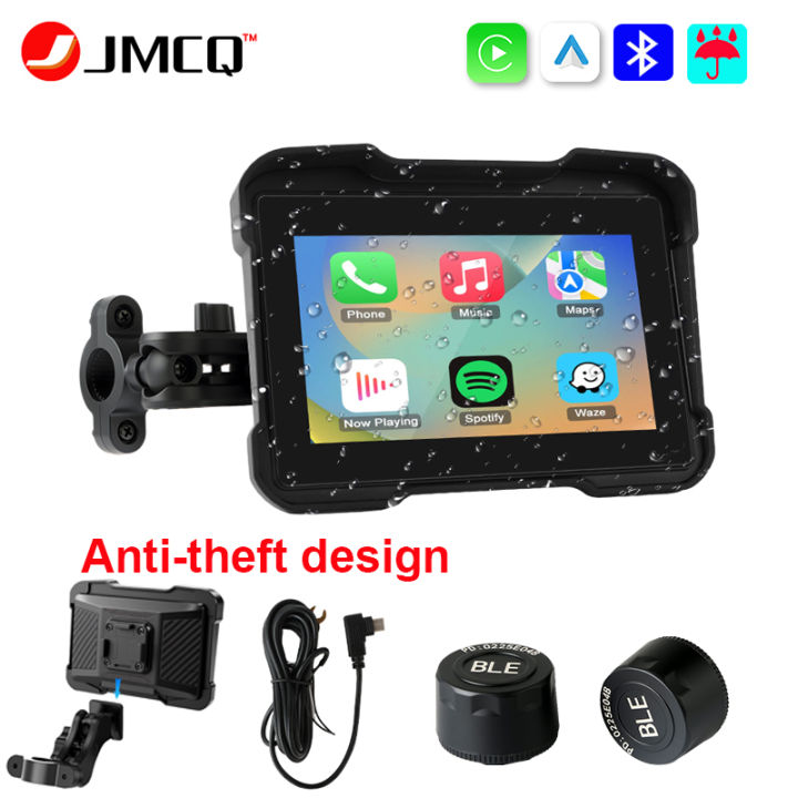 JMCQ 5.0 inch Wireless CarPlay Moto Android Auto Portable Digital ...