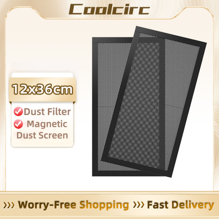 Coolcirc Dust Filter For Computer Cooler Fan 12x36cm Magnetic Frame PC ...