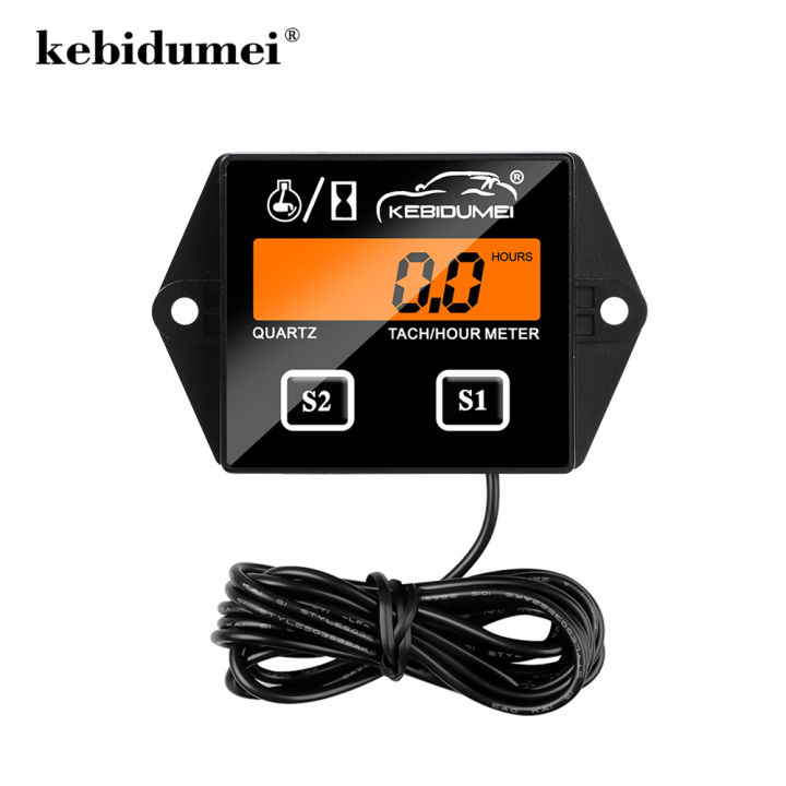 Kebidumei Digital Engine Tach Hour Meter Tachometer Gauge Engine RPM ...