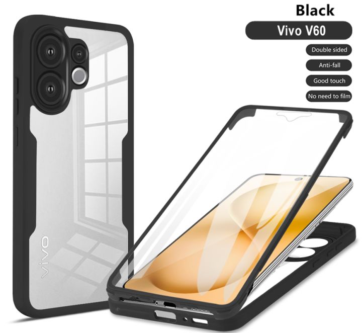 3IN1 360° Screen Protector Transparent HD Case For VIVO V60 Pro V60 ...