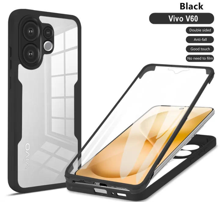 3IN1 360° Screen Protector Transparent HD Case For VIVO V60 Pro V60 ...