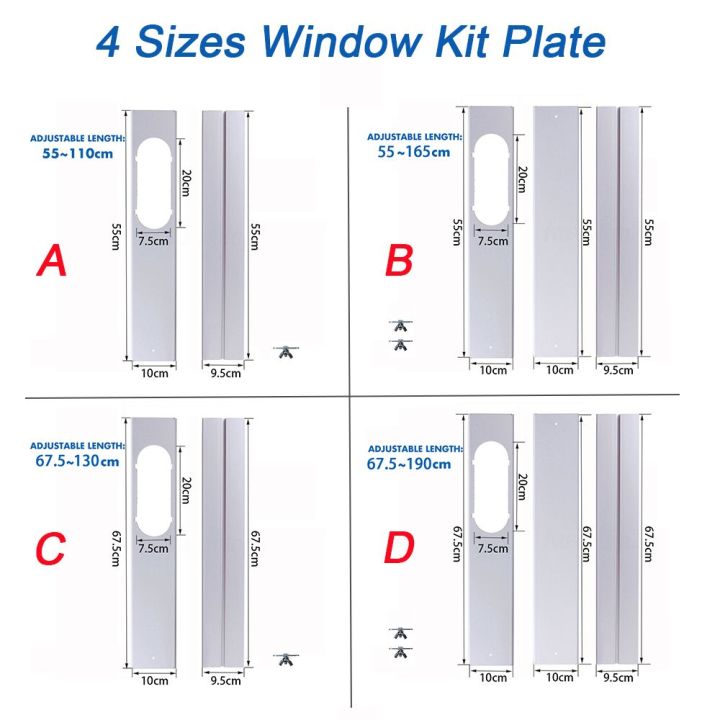 Portable Window Adaptor PVC Window Slide Kit Plate Adjustable Air ...