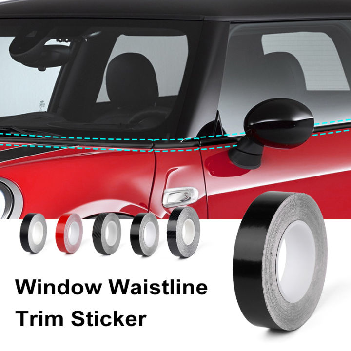 Car Window Trim Vinyl Film Door Waistline Sticker Black Line Decoration ...