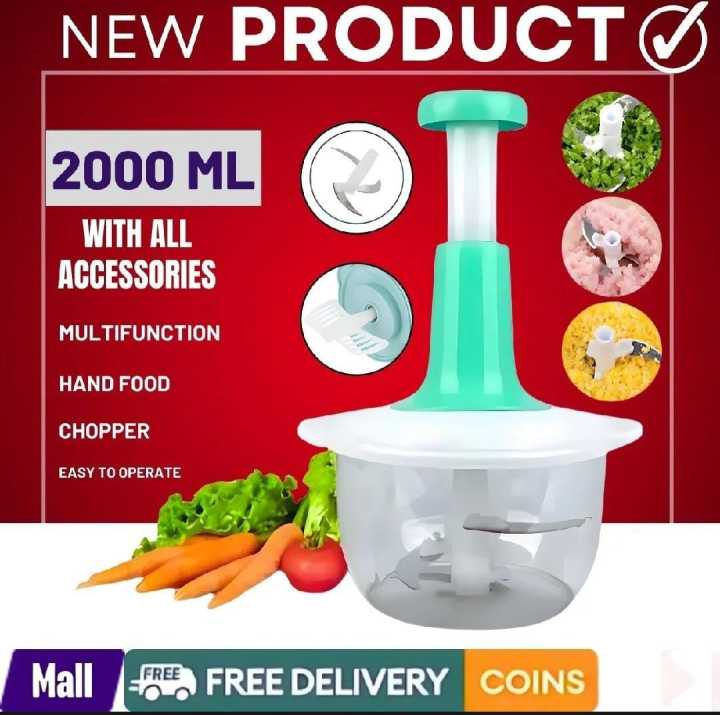 Speedy Manual Hand Chopper (1.5L & 2L) - Hand Press Food Chopper with 3 ...