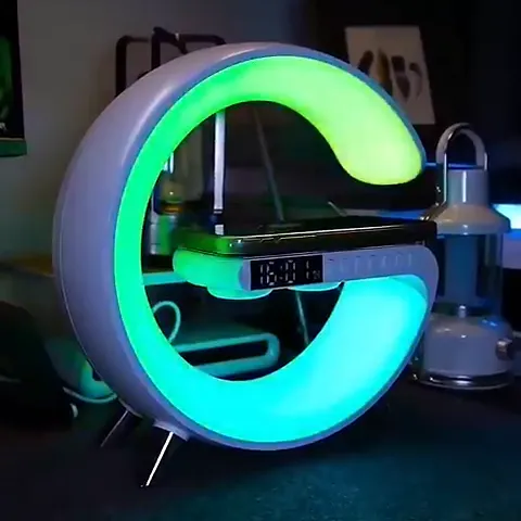 G63 mini Smart Bluetooth Speaker Lamp – 4-in-1 Wireless Charger, RGB ...