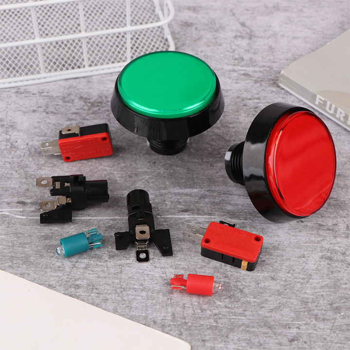 Arcade Button 60MM DC 12V LED Large Round Button 5 Color Micro Switch ...