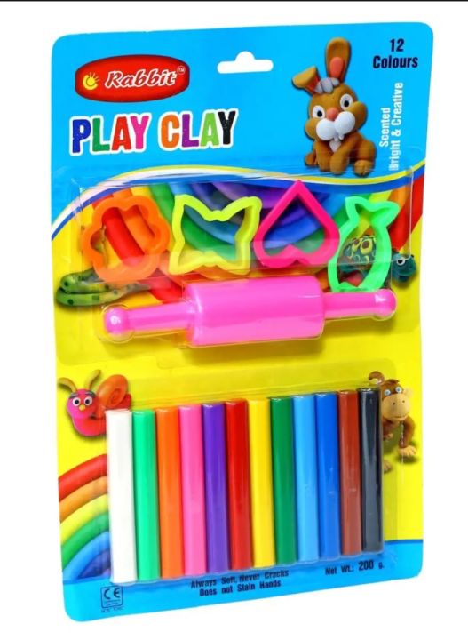 Kalri shop Modelling Clay For Kids - 12 Rainbow Colours With Moulds For ...