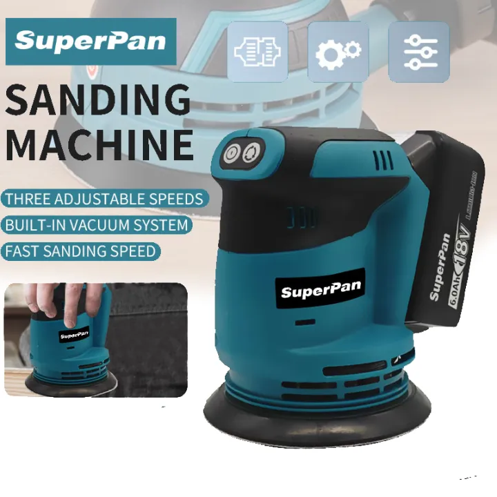 SuperPan Brushless Cordless Rechargeable Disc Random Orbital Sander ...