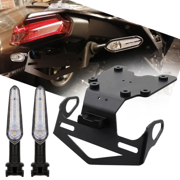 Moto Registration Plate Holder with LED Turn Light License Plate ...