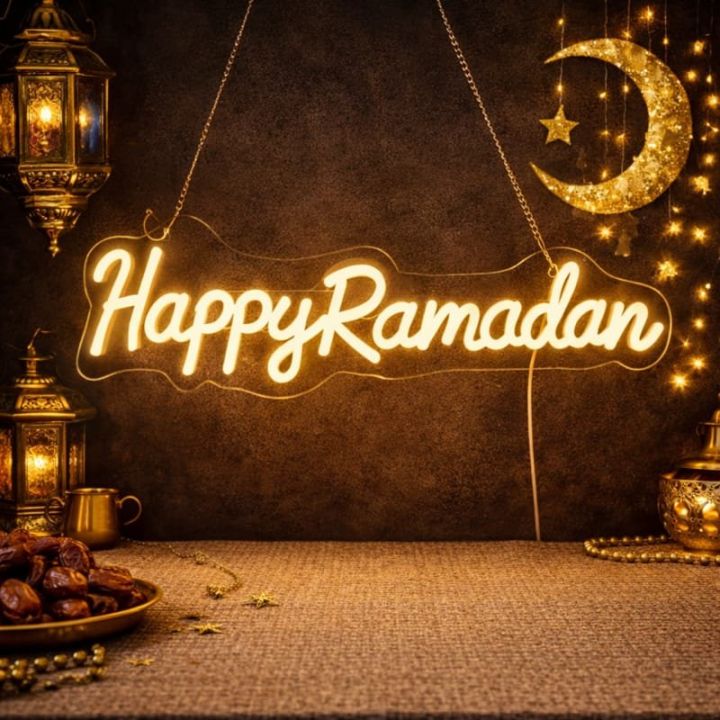 Custom Islamic Neon Sign Board for Ramadan & Eid - Happy Ramadan, Eid ...