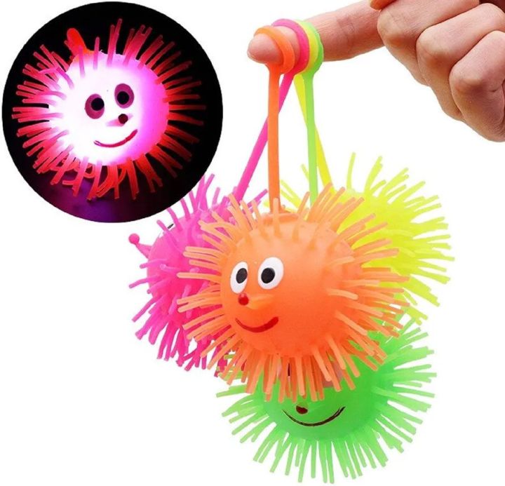 3 Pcs Smile Face Puffer Ball with Flashing Light (Assorted) | Daraz.lk