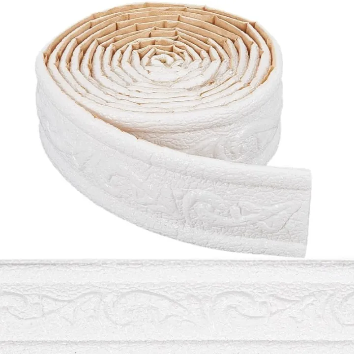 2.3m Peel Stick Foam Molding White Baseboard Trim Self Adhesive Crown ...
