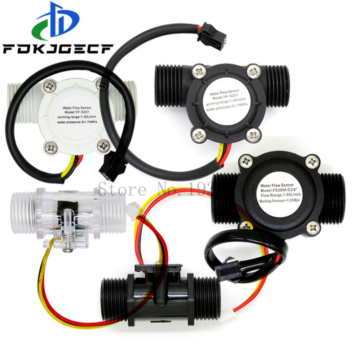 Water flow sensor flowmeter Hall flow sensor 4/6 points G1/2/3/4 Water ...
