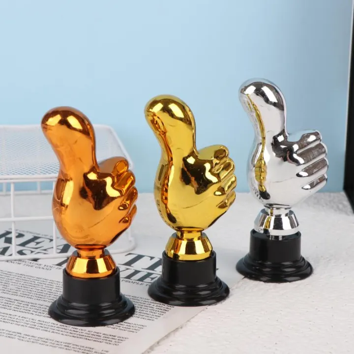 1 Piece Mini Victory Trophies Award Prizes Thumbs Up Trophy Plastic ...