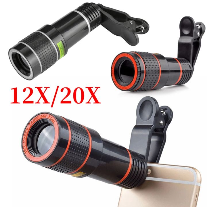 Lens Universal Clip 20X/12X Zoom Phone Camera Telephoto Lens Monocular ...