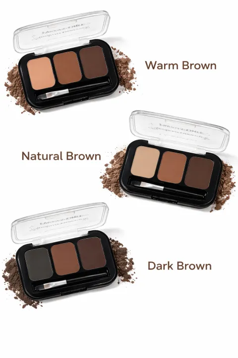 Mocallure Eyebrow Powder Palette – 3 Color Brow Powder Kit with Brush ...