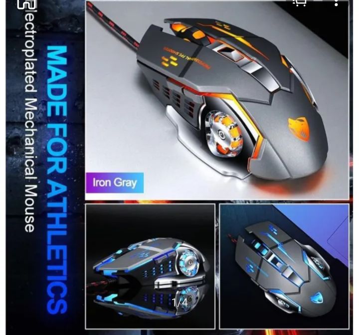 GOLD Gaming Mouse Mause T9 DPI Adjustable Computer Optical LED Game ...