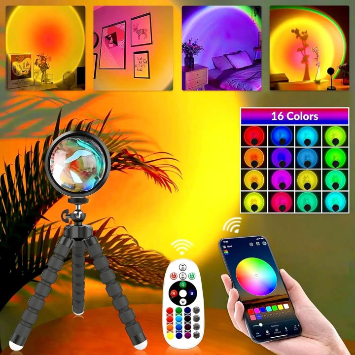 Sunset Strip 16 RGB Colour Changing LEDs - Tripod Projection Light with ...