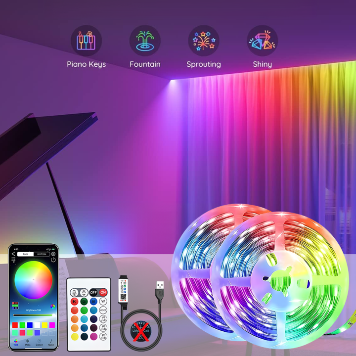 TV LED Strip Lights RGB APP Control Color Changing Lights Room ...