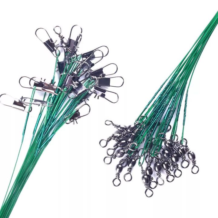 Anti Bite Steel Fishing Line Steel Wire Leader With Swivel Fishing ...