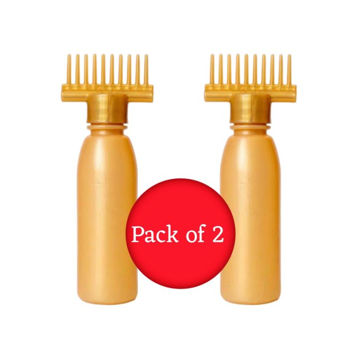 Pack Of 2 Plastic Hair Oil Comb Applicator Bottle Also Use For Hair ...
