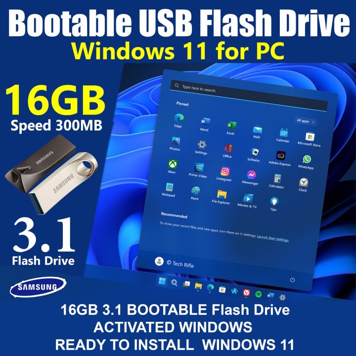 WINDOWS 11 With USB Flash Drive BOOTABLE 3.1 | Daraz.pk