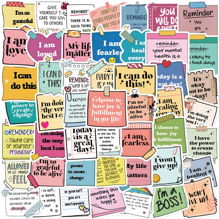 50pcs Self-adhere Motivational labels Cartoon Graffiti Stickers Phone ...