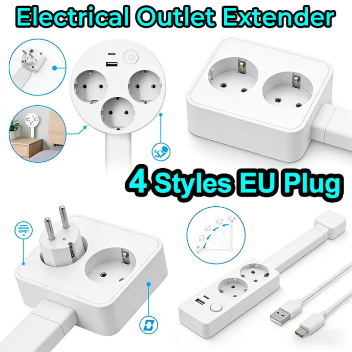 EU Electrical Wall Plug Rotates Electrical Outlet Extender Adjustable ...