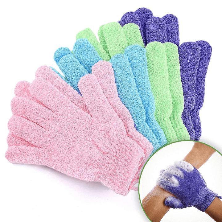 1-10pcs Colourful Exfoliating Gloves, Bath Gloves For Shower, Double ...
