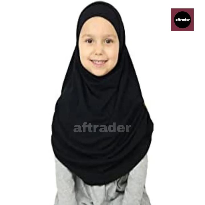 Pack of 1 Green, Black, and Makhna Hijab for Girls | Full Cover Cotton ...