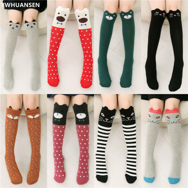 YWHUANSEN 1 Pair 2024 Girls Knee High Socks Animal Cotton Knit Over ...