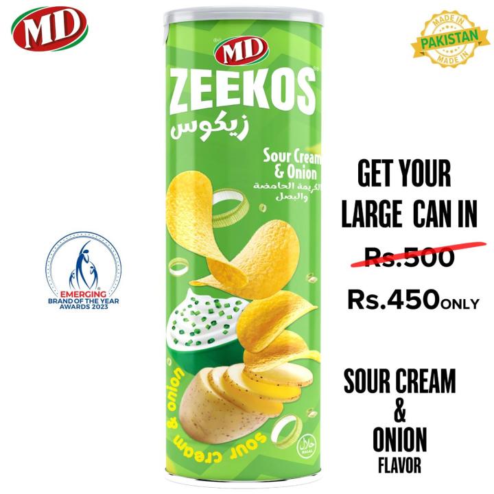 Zeekos Sour Cream & Onion Snack Large Can | Daraz.pk