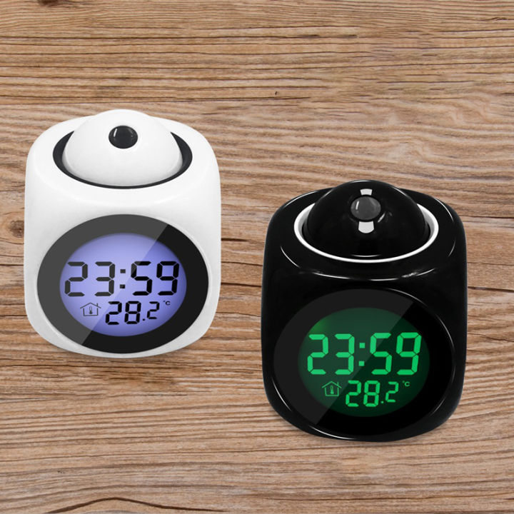Multi-function Projection Chime Clock LED Light Projection Alarm Clock ...