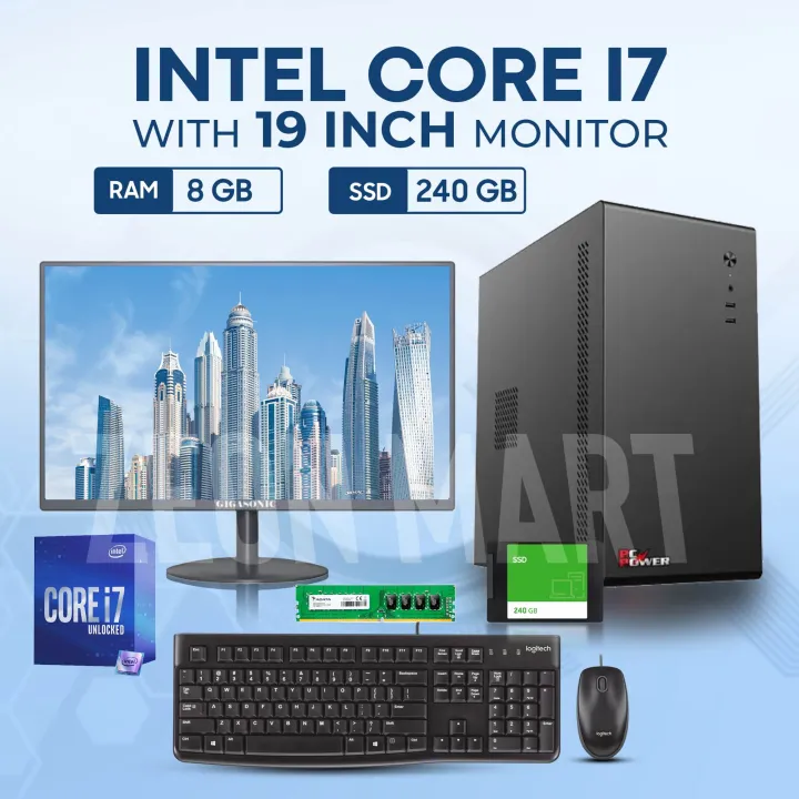 Intel Core i7 RAM 8GB SSD 240GB Graphics 2GB Built in Gaming PC 64 Bit ...