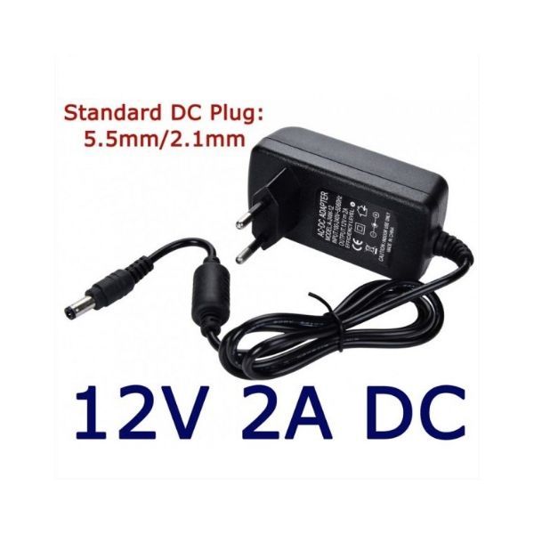 DC Adapter - Power Adapter DC 12V 2A Power Supply AC 100-240V to DC For CCTV Cameras, DVR, LED ...