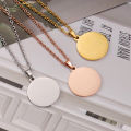 Blank Round Discs Pendant Necklaces Gold Plated Chain Necklaces For DIY ...