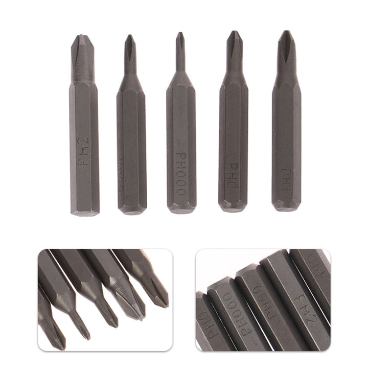 5Pcs PH0000 PH000 PH00 PH0 PH1 PH2 H4×28mm Phillips Screwdriver Bits ...