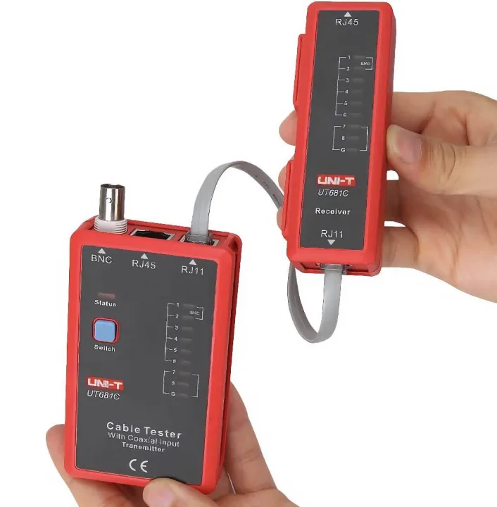 UNI-UT681C handheld cable tester used to quickly check if BNC, RJ45 and ...