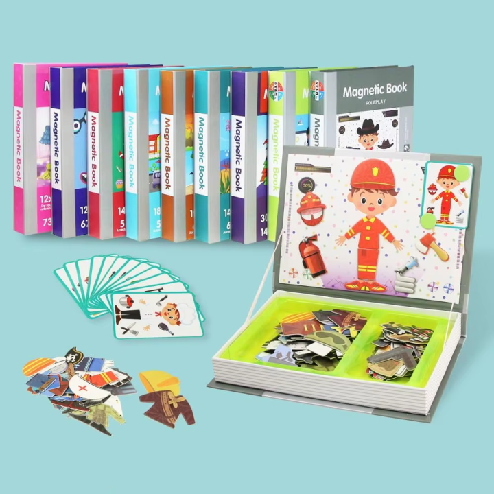 Kids Intelligent 3D Jigsaw Toys Magnetic Puzzle Book Brain Training ...