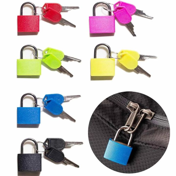 New 6 Colors Small Mini Strong Steel Padlock Travel Tiny Suitcase Anti ...