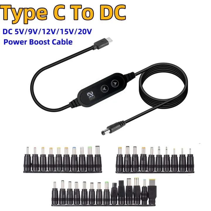 USB C to DC Power Boost Cable Type C To DC Fast Charging 5V To 12V ...