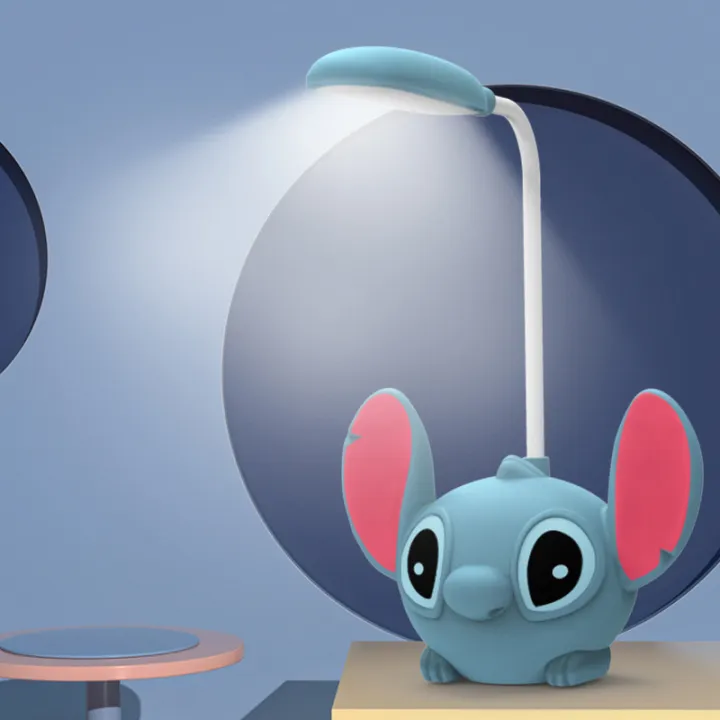 Led Lilo & Stitch Desk Lamp With Pencil Sharpener Foldable Light Cute ...