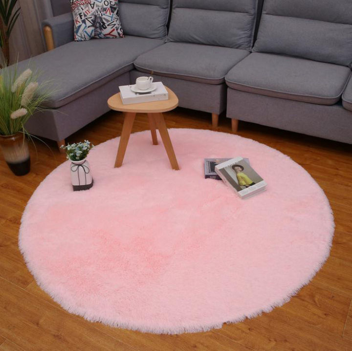 40 Cm Round Rug For Bedroom Super Fluffy Circle Rugs Cute Soft Faux Non ...