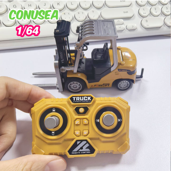 Mini RC Forklift 1/64 Alloy Desktop Remote Controlled Car Toy ...